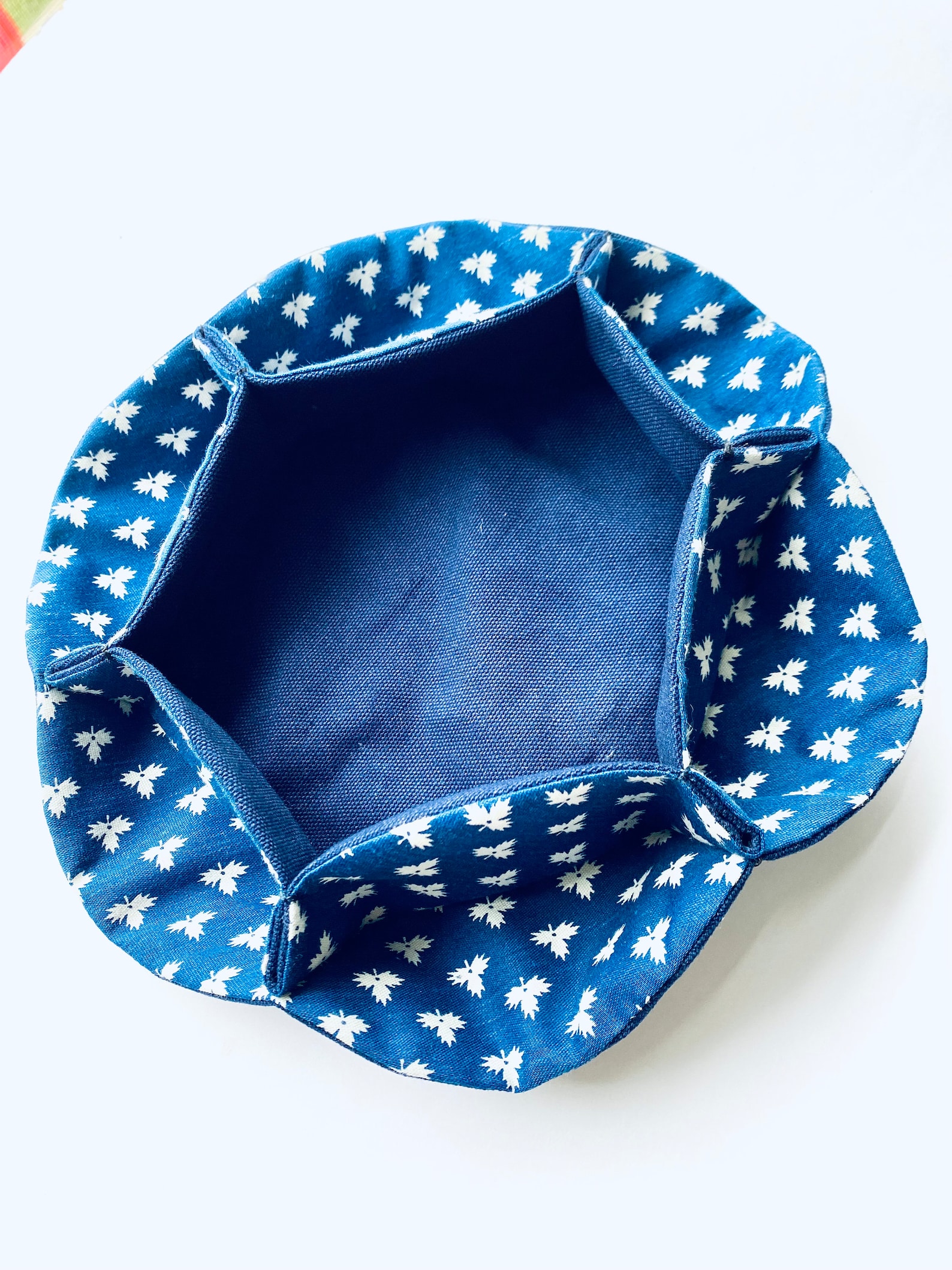 Floral Fabric Storage Basket: 7-compartment Sewing Organizer, Fabric ...