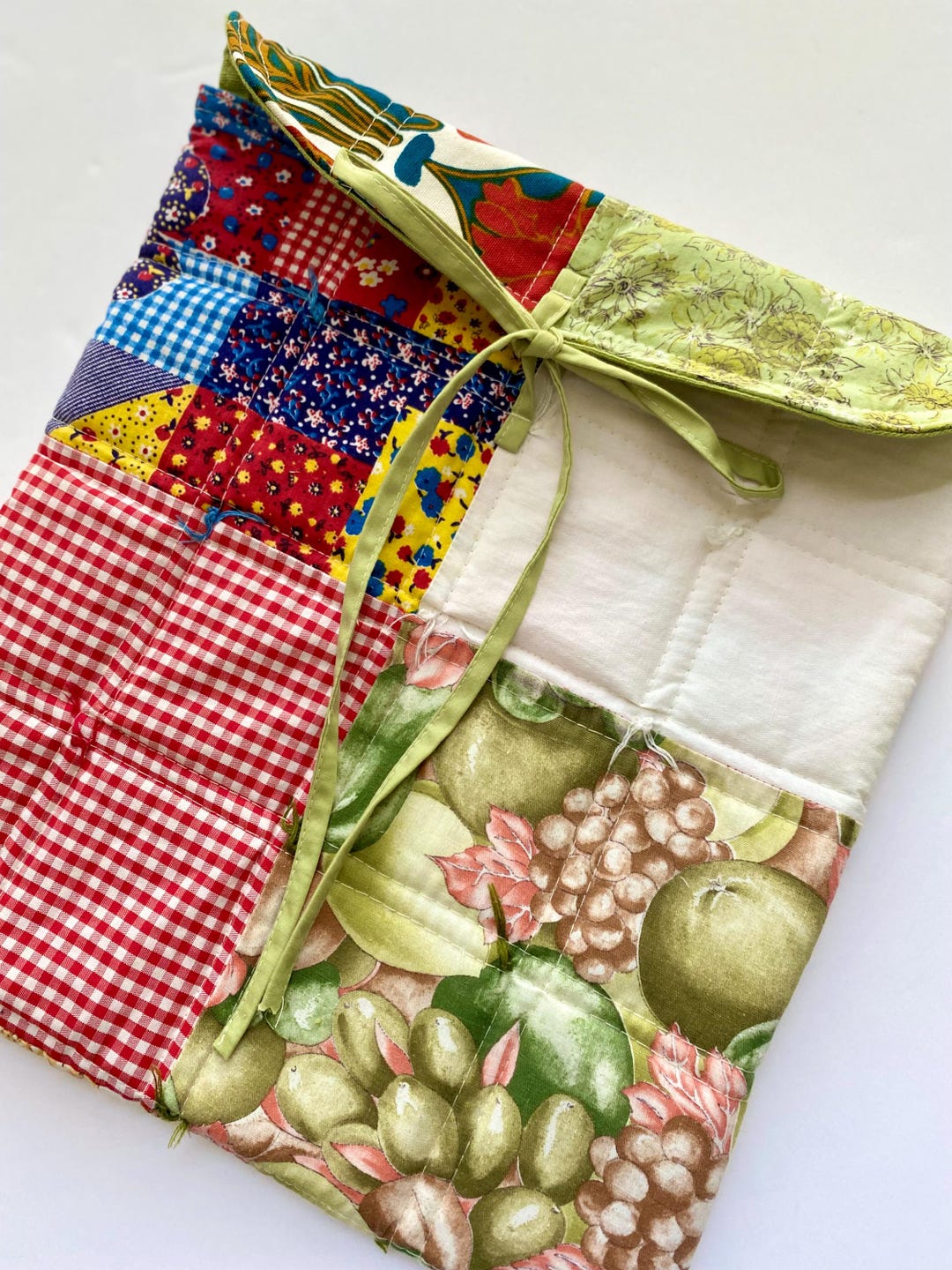 Upcycled Quilt Laptop Case With Ties: Patchwork MacBook Sleeve - Etsy