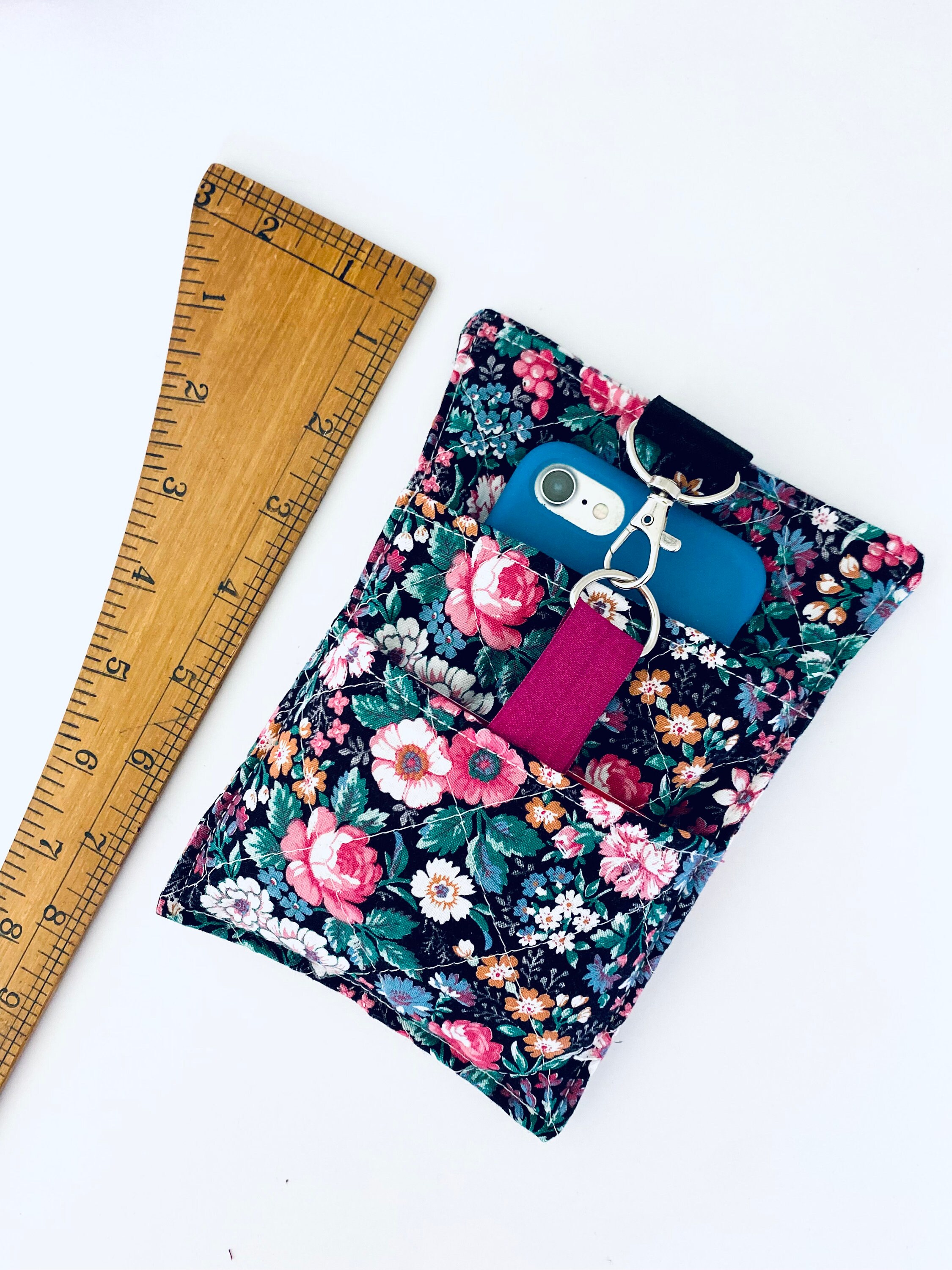 Floral Clip on Phone Wallet, Padded Card Holder - Etsy