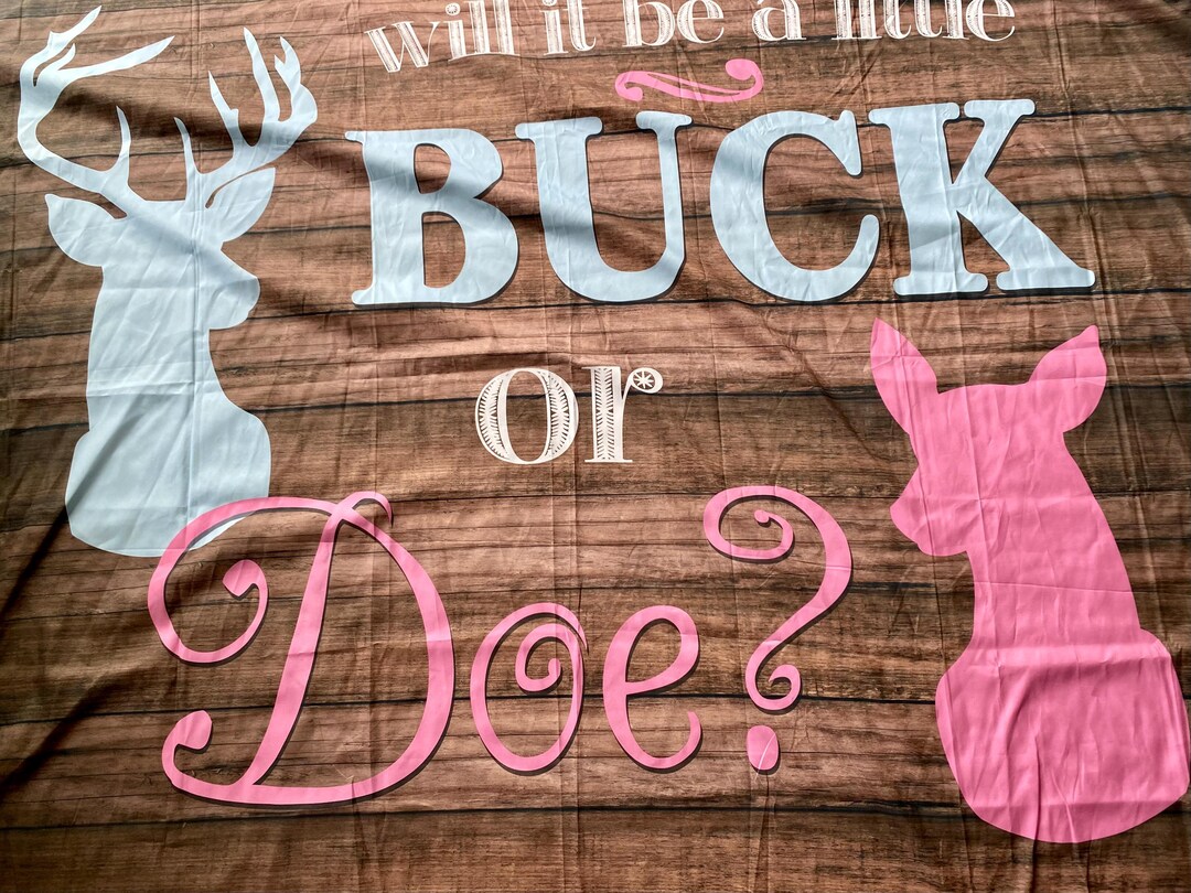Vintage "buck or Doe" Baby Shower Fabric Panel 83"x60" - Party ...