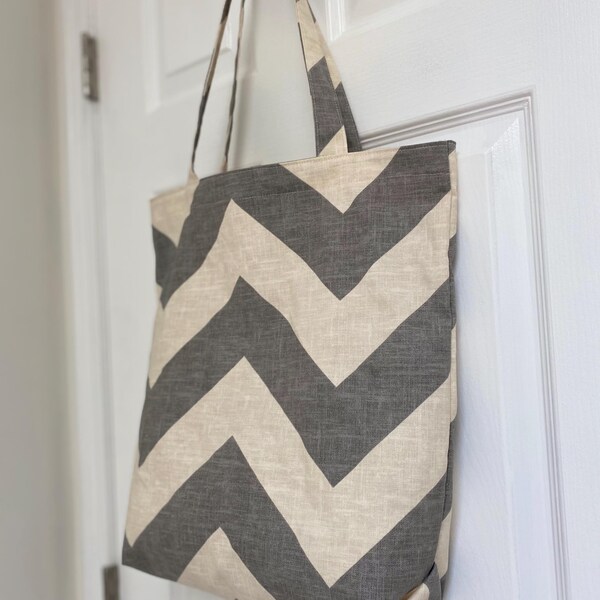 Gray Chevron Tote - Etsy