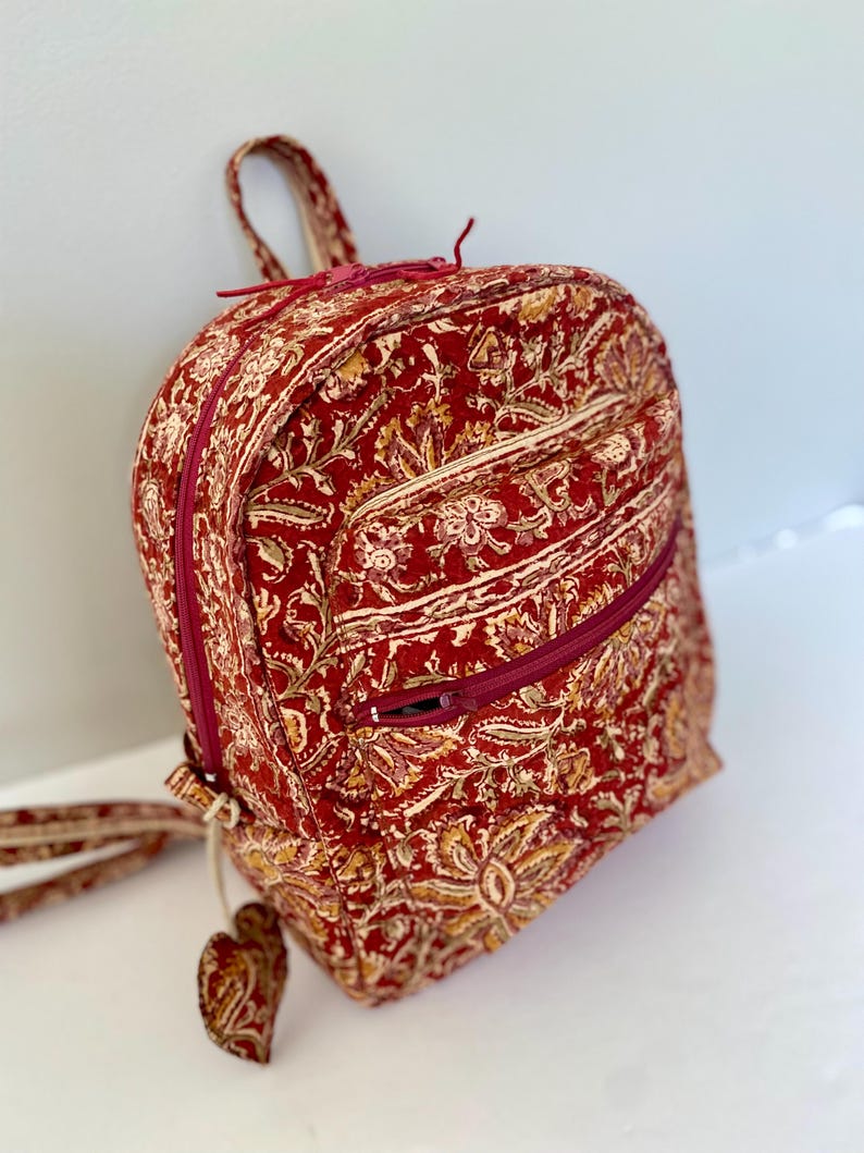 Exotic Print Fabric Backpack: Corduroy Pockets, Faux Suede Lining - Etsy