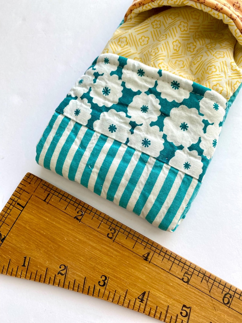 Quilted Mini Pot Holder, Stripy Oven Mitt With Finger Pocket - Etsy