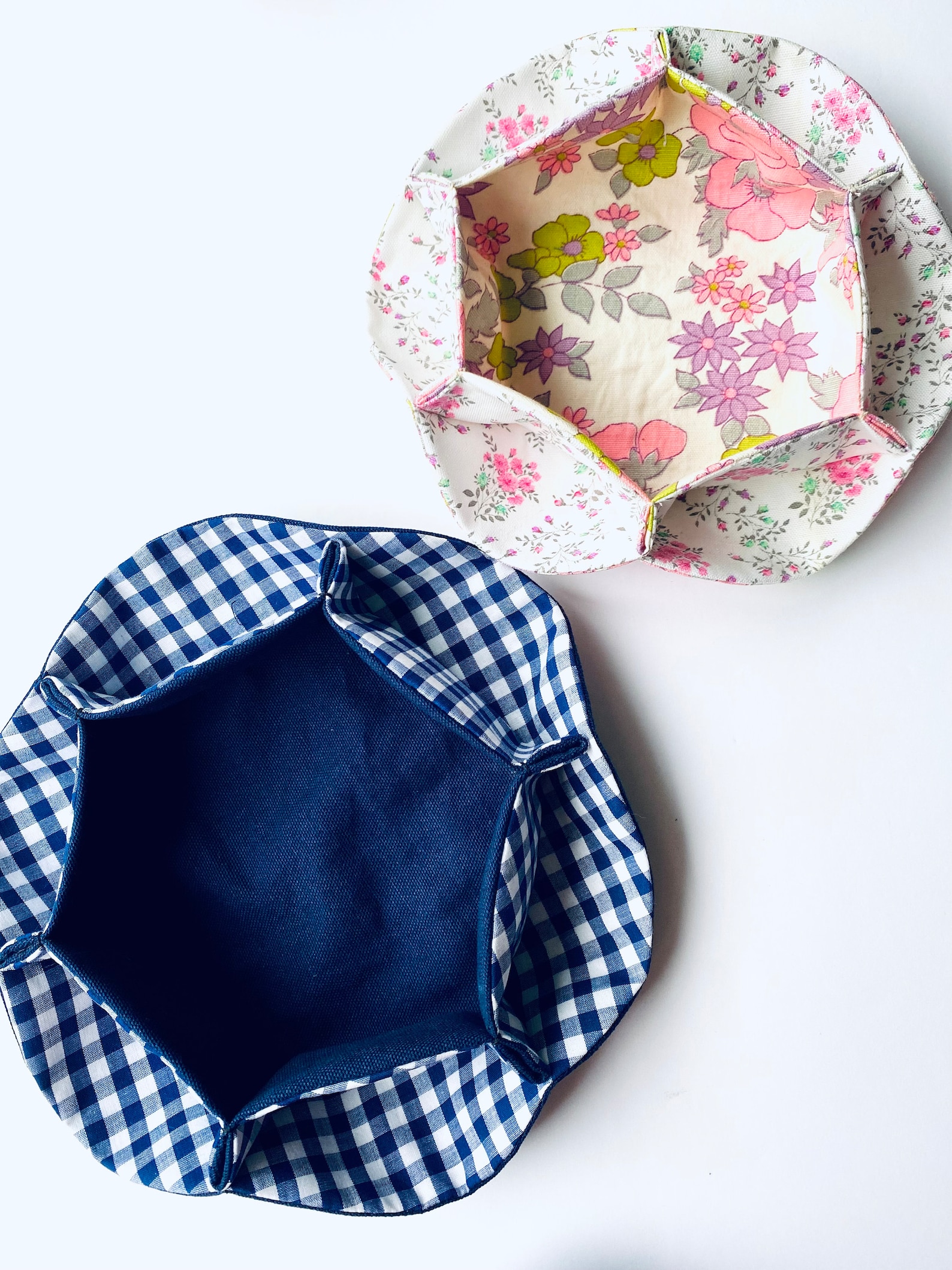 Floral Fabric Storage Basket: 7-compartment Sewing Organizer, Fabric ...