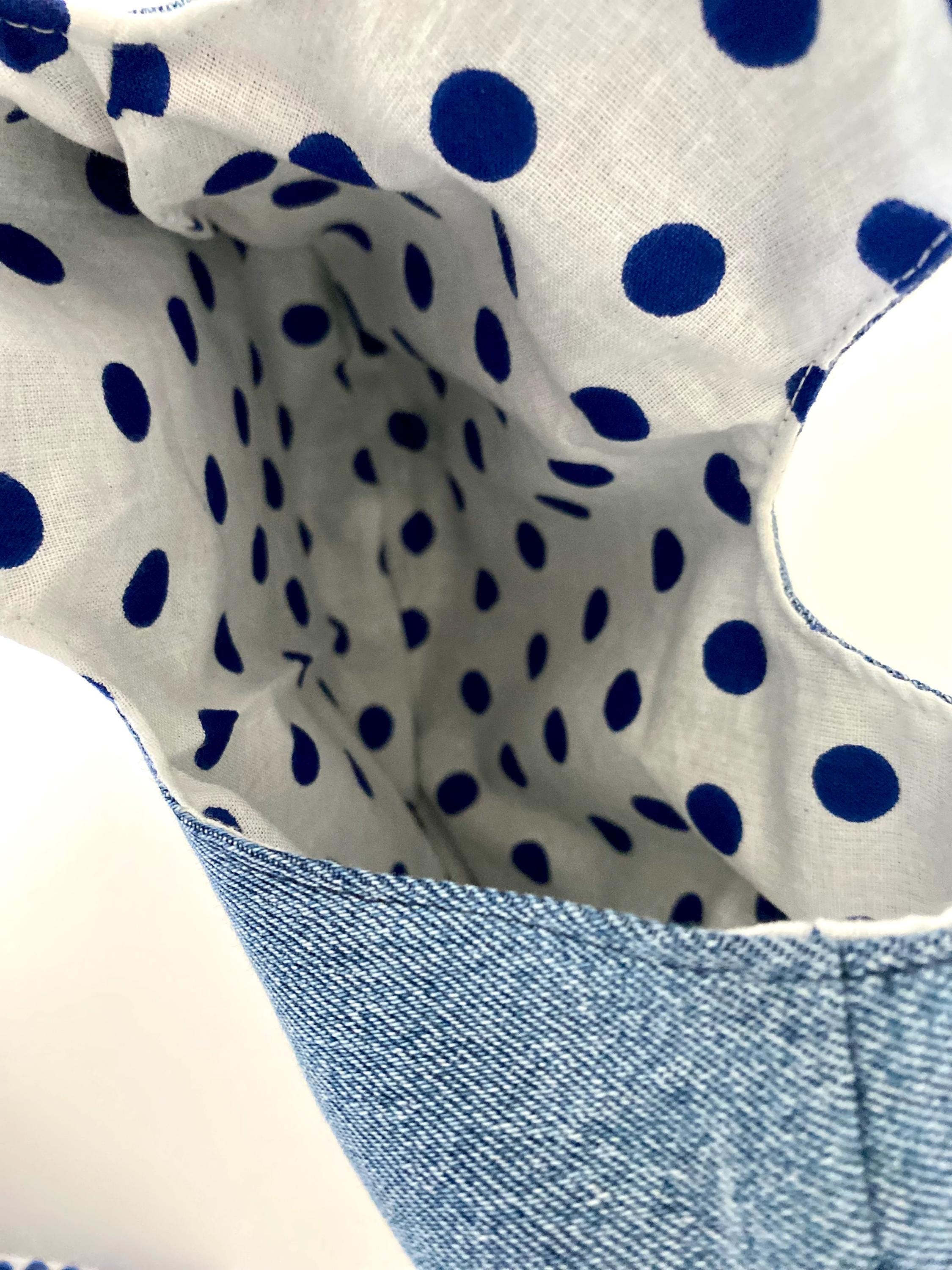 Upcycled Denim Japanese Knot Bag: Reversible Wristlet With Exterior ...