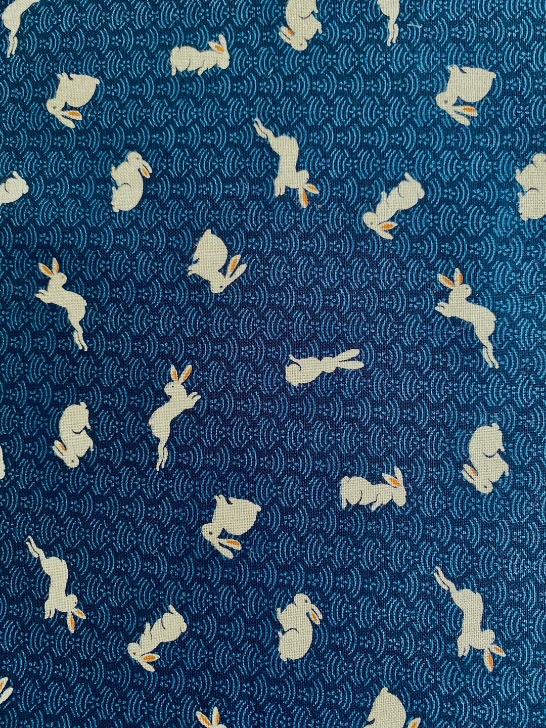Japanese Rabbit Print Fabric: Navy Cotton Quilt Fabric - Sevenberry - Etsy