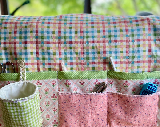 Quilted Sewing Machine Pad and Cover, Sewing Caddy 7 Pockets Thread ...