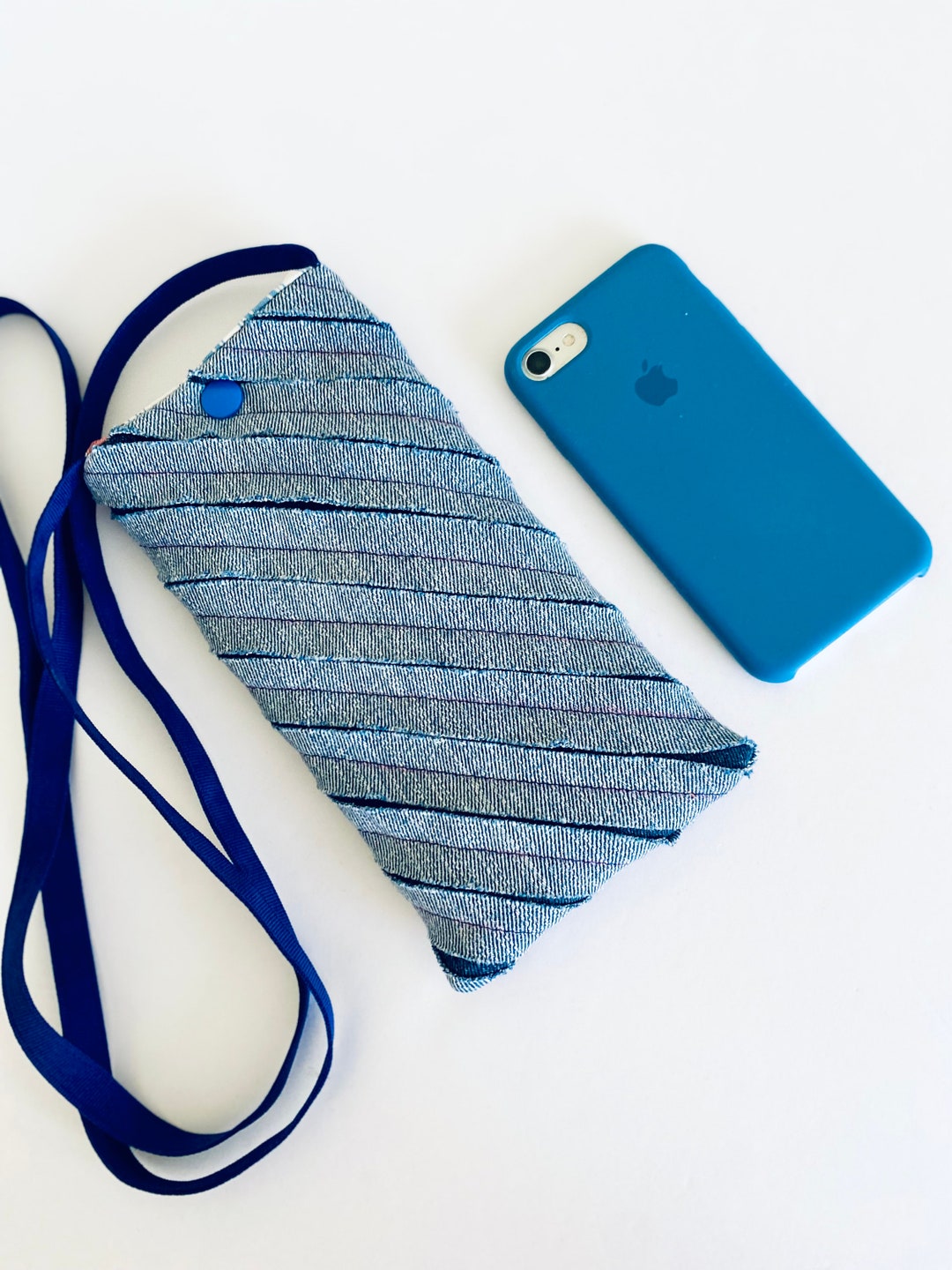 Crossbody Quilted Denim Phone Purse With Snap Closure, Hipster Phone ...