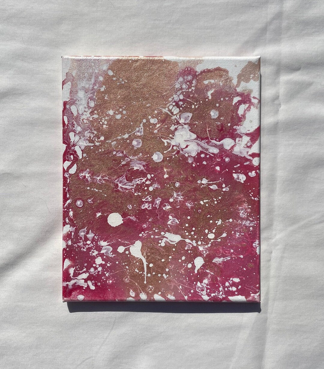 8x10 Pink and Gold Splattered Canvas - Etsy