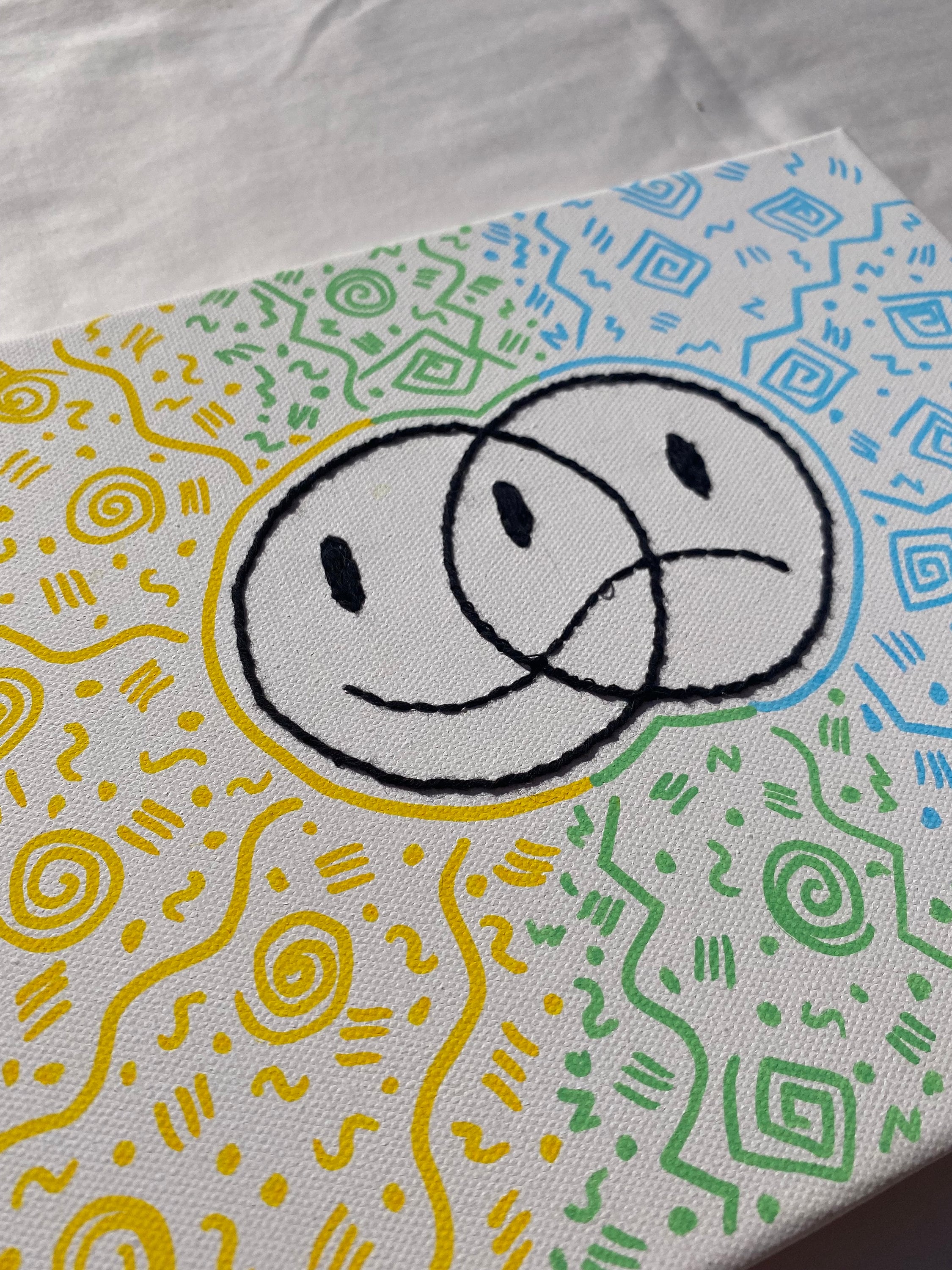 8x10 Smiley Face Threaded Art - Etsy