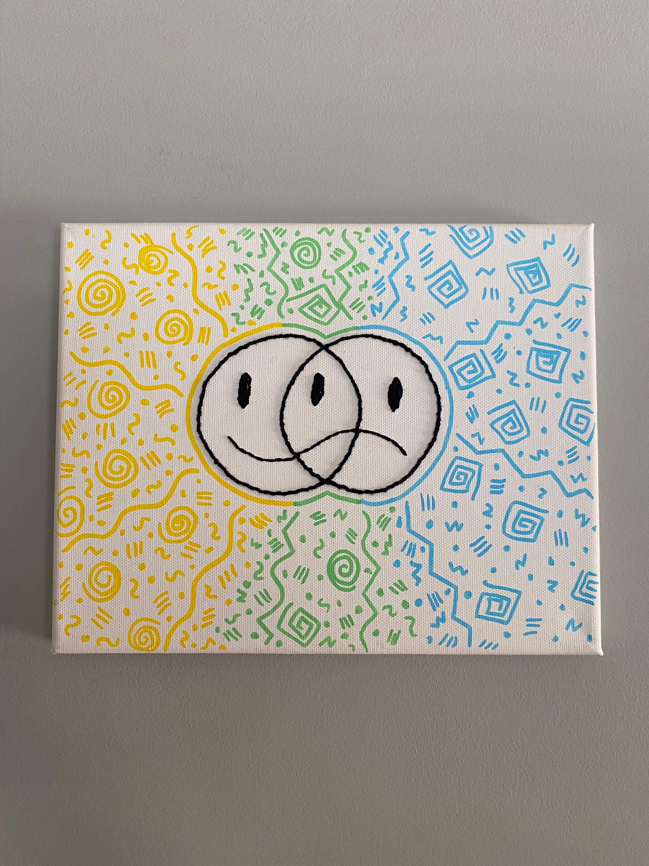 8x10 Smiley Face Threaded Art - Etsy