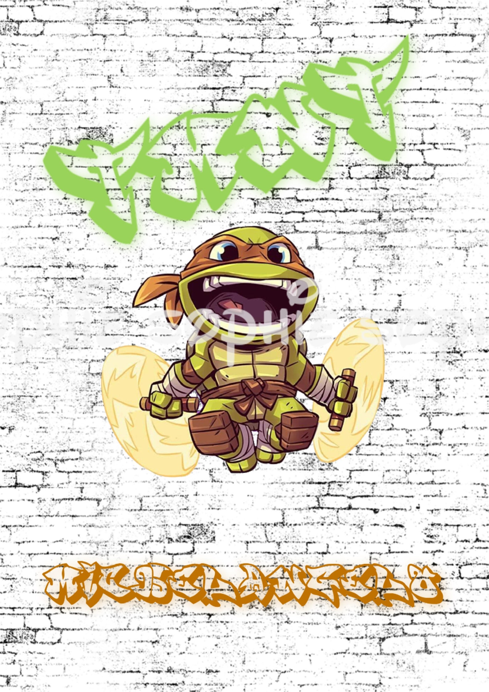 Teenage Mutant Ninja Turtles Graffiti Set Of 4 Prints Ninja | Etsy