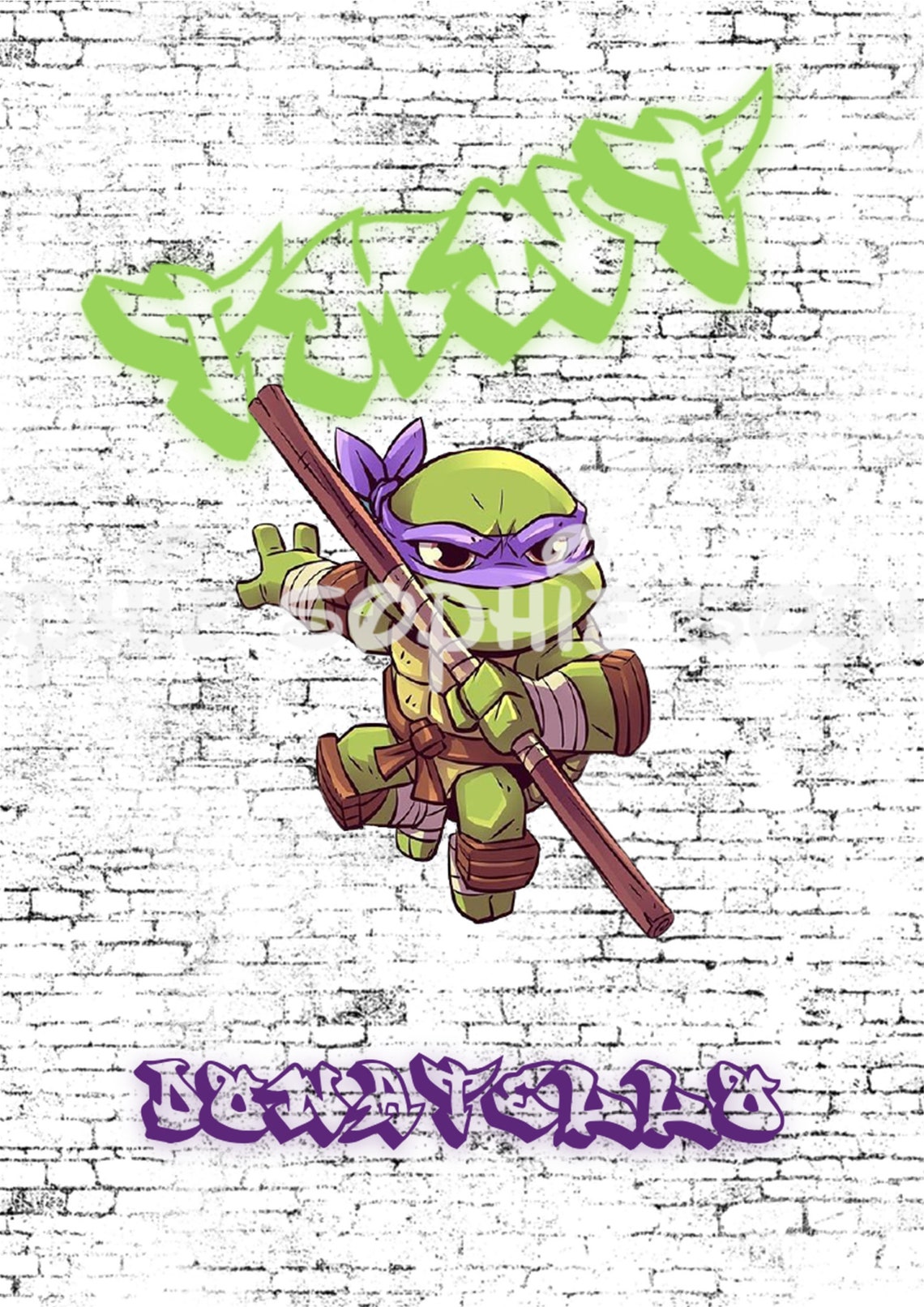 Teenage Mutant Ninja Turtles Graffiti Set Of 4 Prints Ninja | Etsy