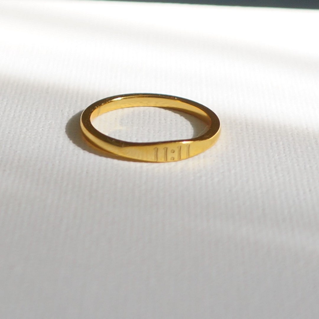 NEW Angel Numbers Ring, Good Luck Ring, 111 Ring, Intuition Ring, Gold ...