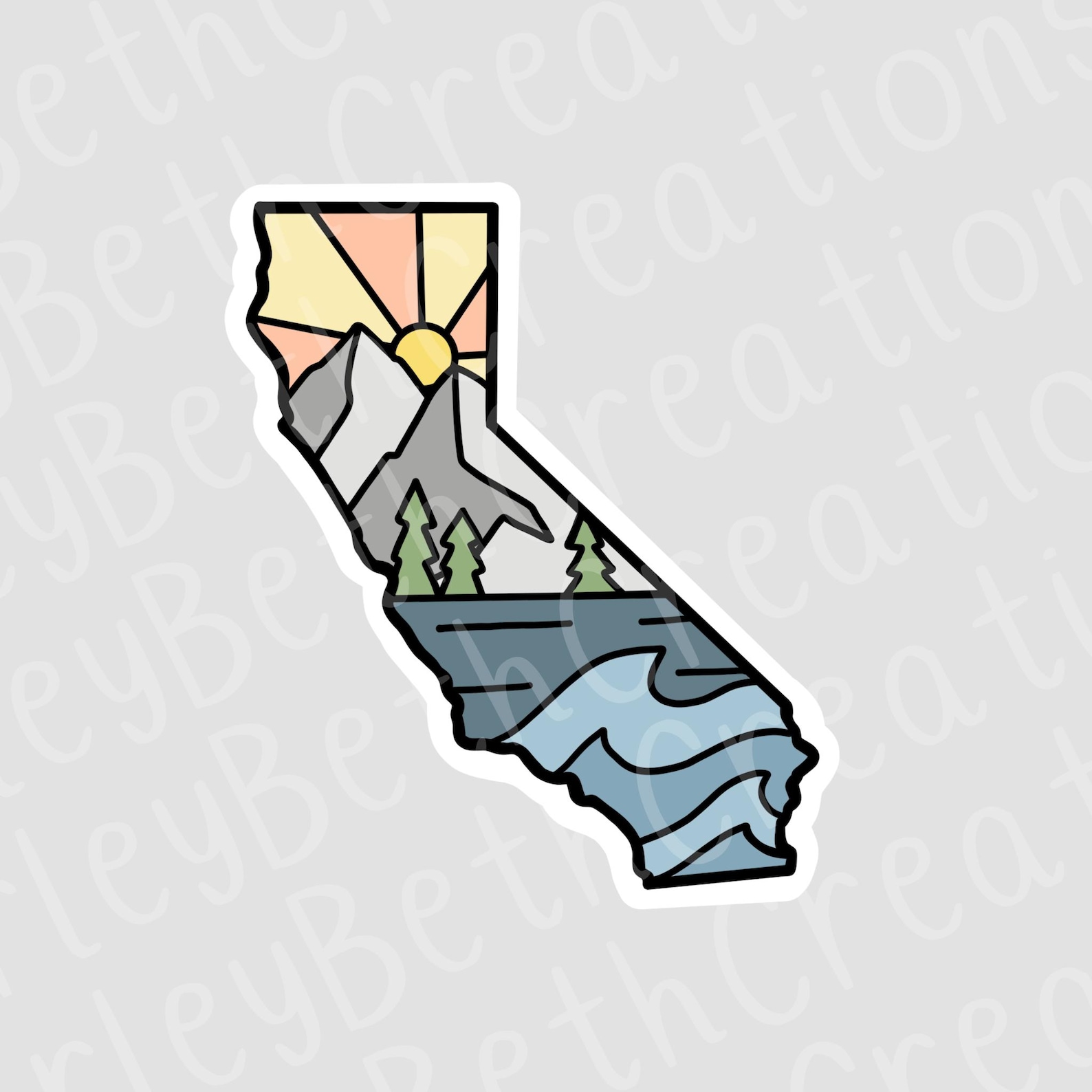 California Sticker | State Sticker | Waterproof Sticker - Etsy