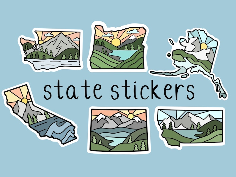 State Stickers | All 50 States | Pick Your State - Etsy
