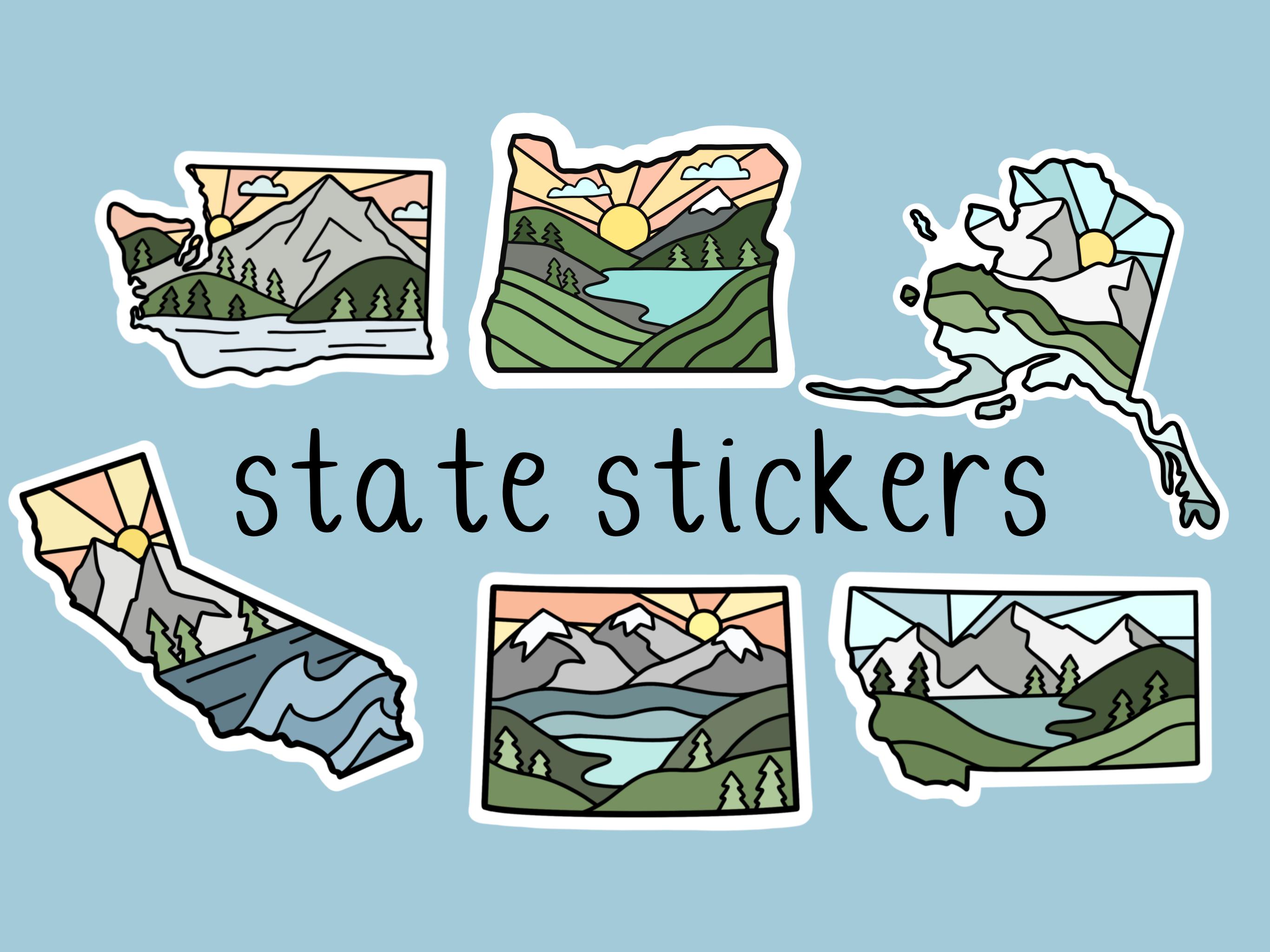 State Stickers | All 50 States | Pick Your State - Etsy