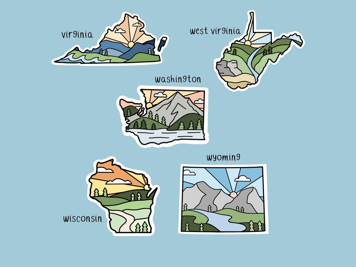 State Stickers | All 50 States | Pick Your State - Etsy