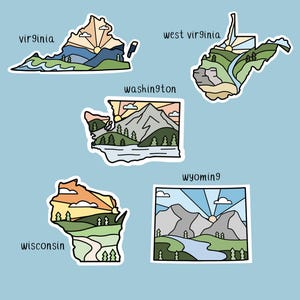 State Stickers | All 50 States | Pick Your State - Etsy