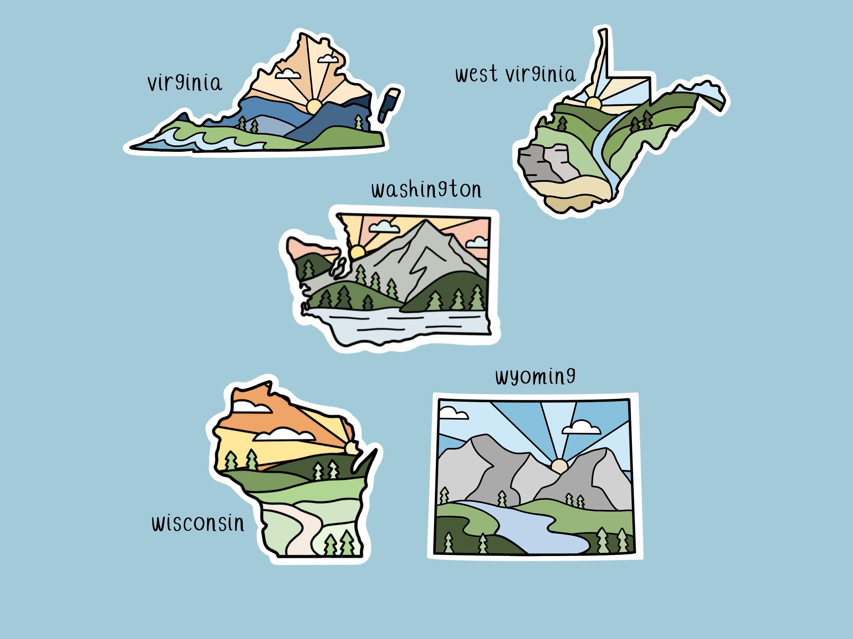 State Stickers | All 50 States | Pick Your State - Etsy