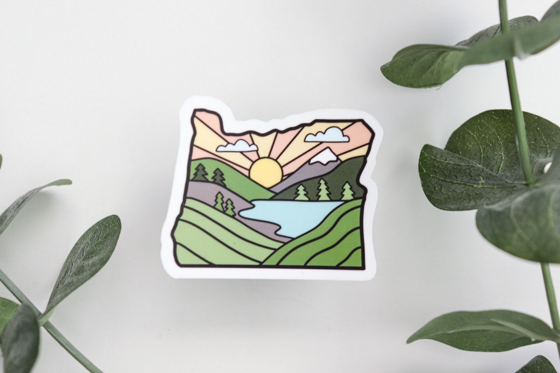 Oregon Sticker Waterproof Sticker State Sticker Nature - Etsy