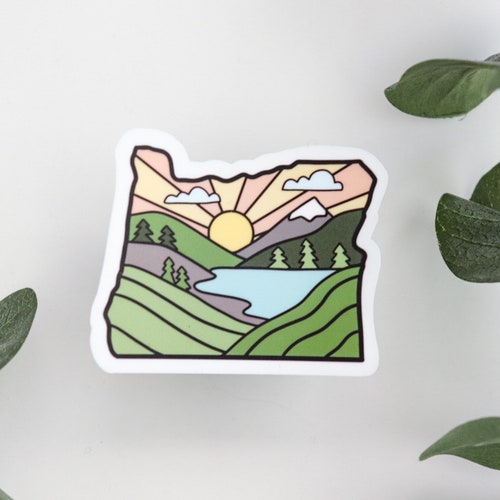 Oregon Sticker Waterproof Sticker State Sticker Nature - Etsy