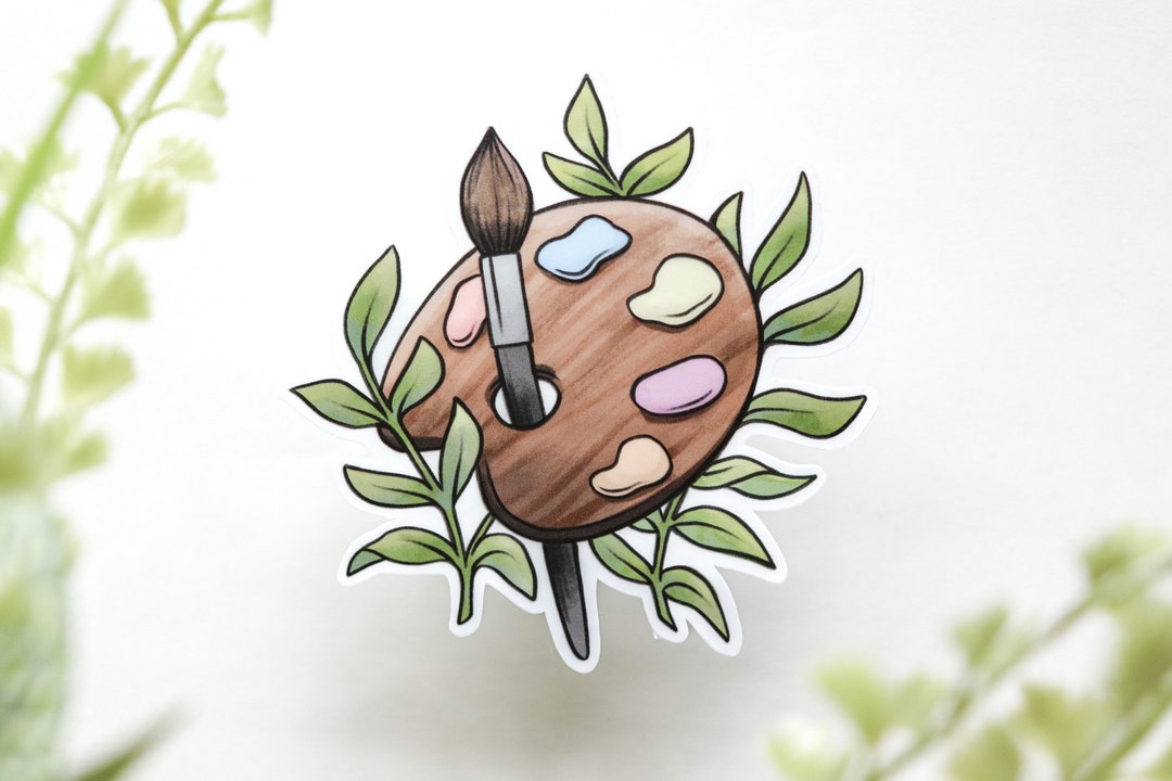 Paint Palette Sticker | Botanical Sticker - Etsy