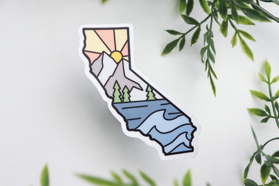 California Sticker State Sticker Waterproof Sticker - Etsy