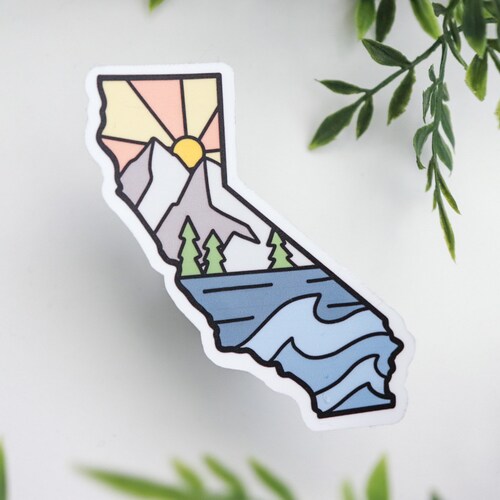 California Sticker State Sticker Waterproof Sticker - Etsy