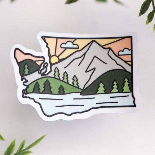 Washington Sticker State Sticker Waterproof Sticker - Etsy