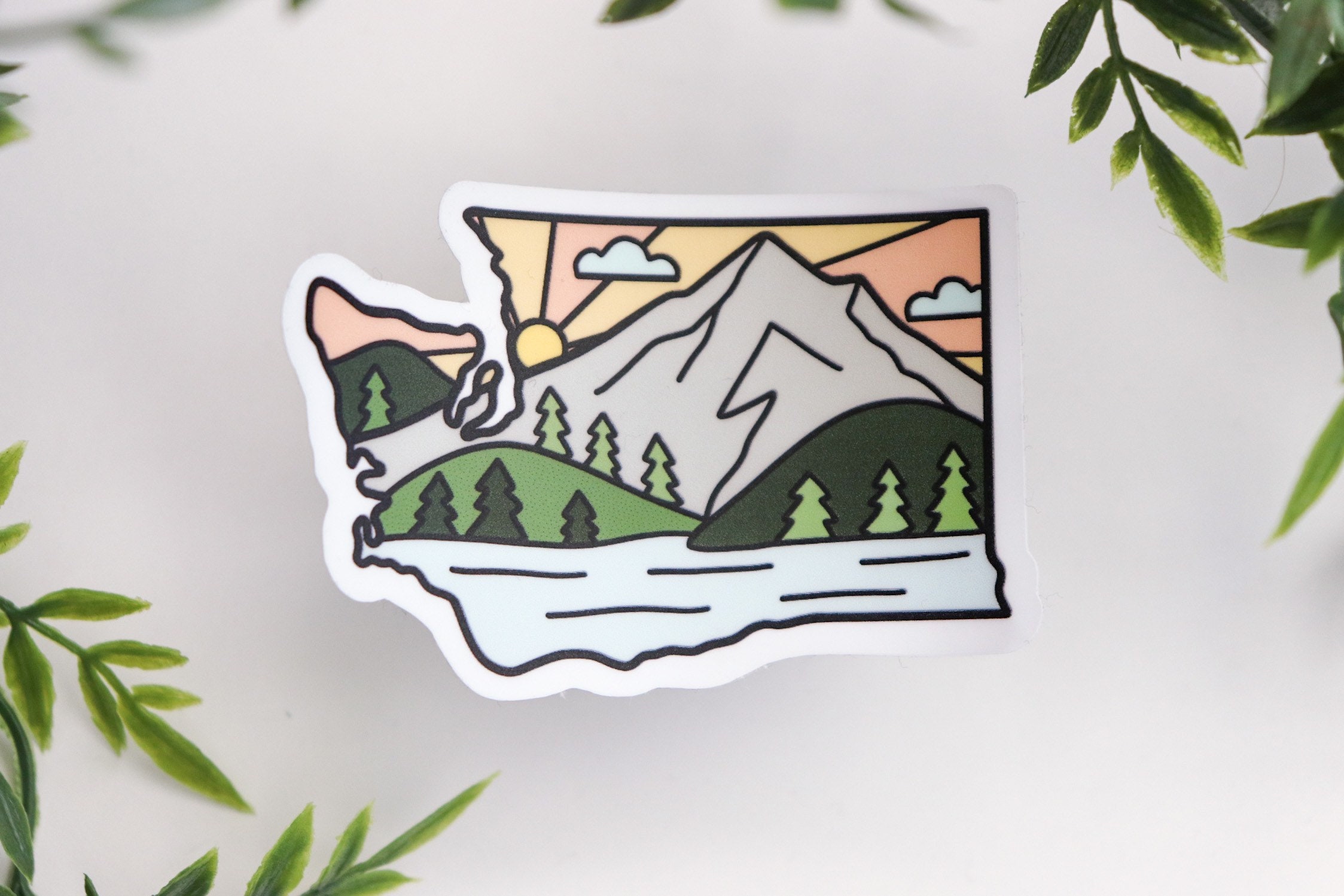 Washington Sticker State Sticker Waterproof Sticker - Etsy
