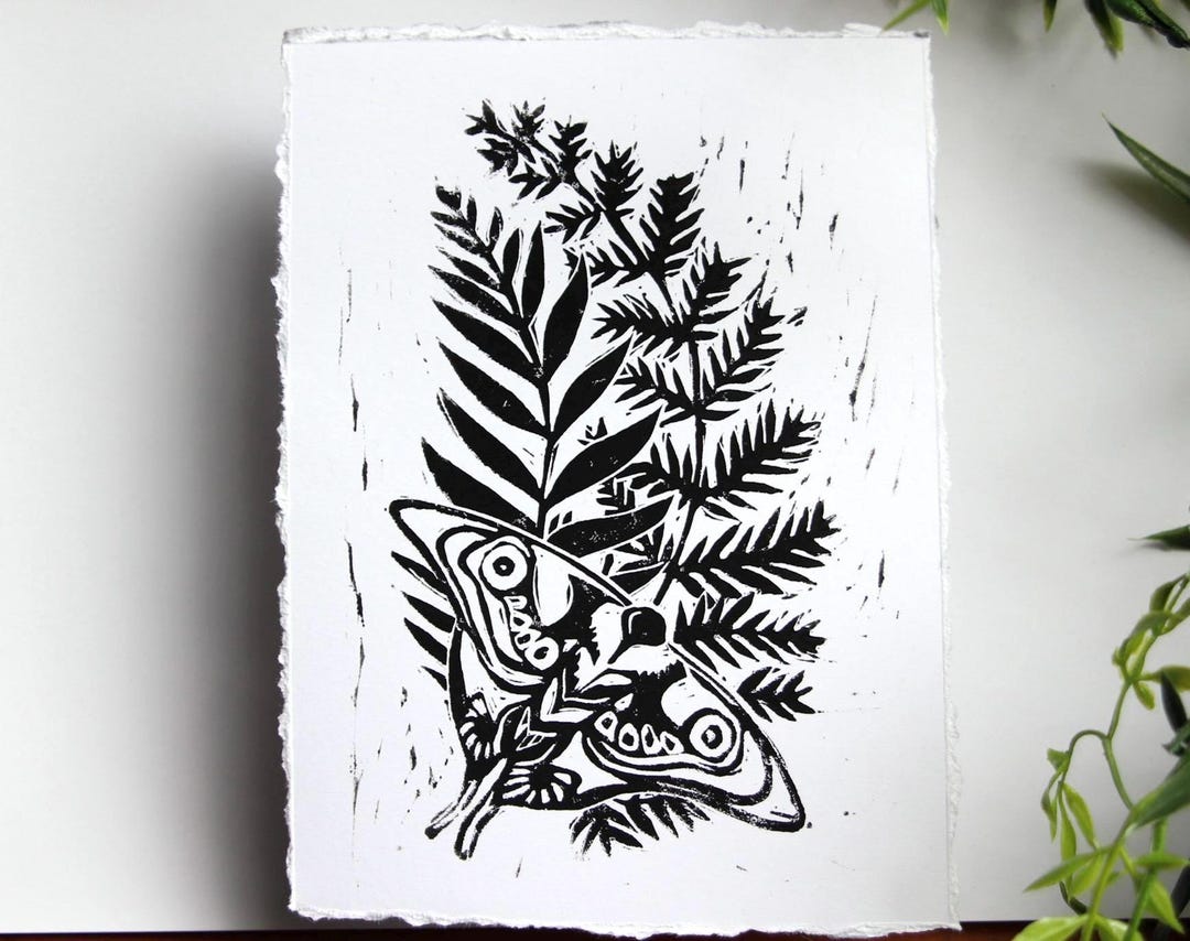 Ellie’s Moth Tattoo Linocut Print | 5x7 Print | the Last of Us Art ...
