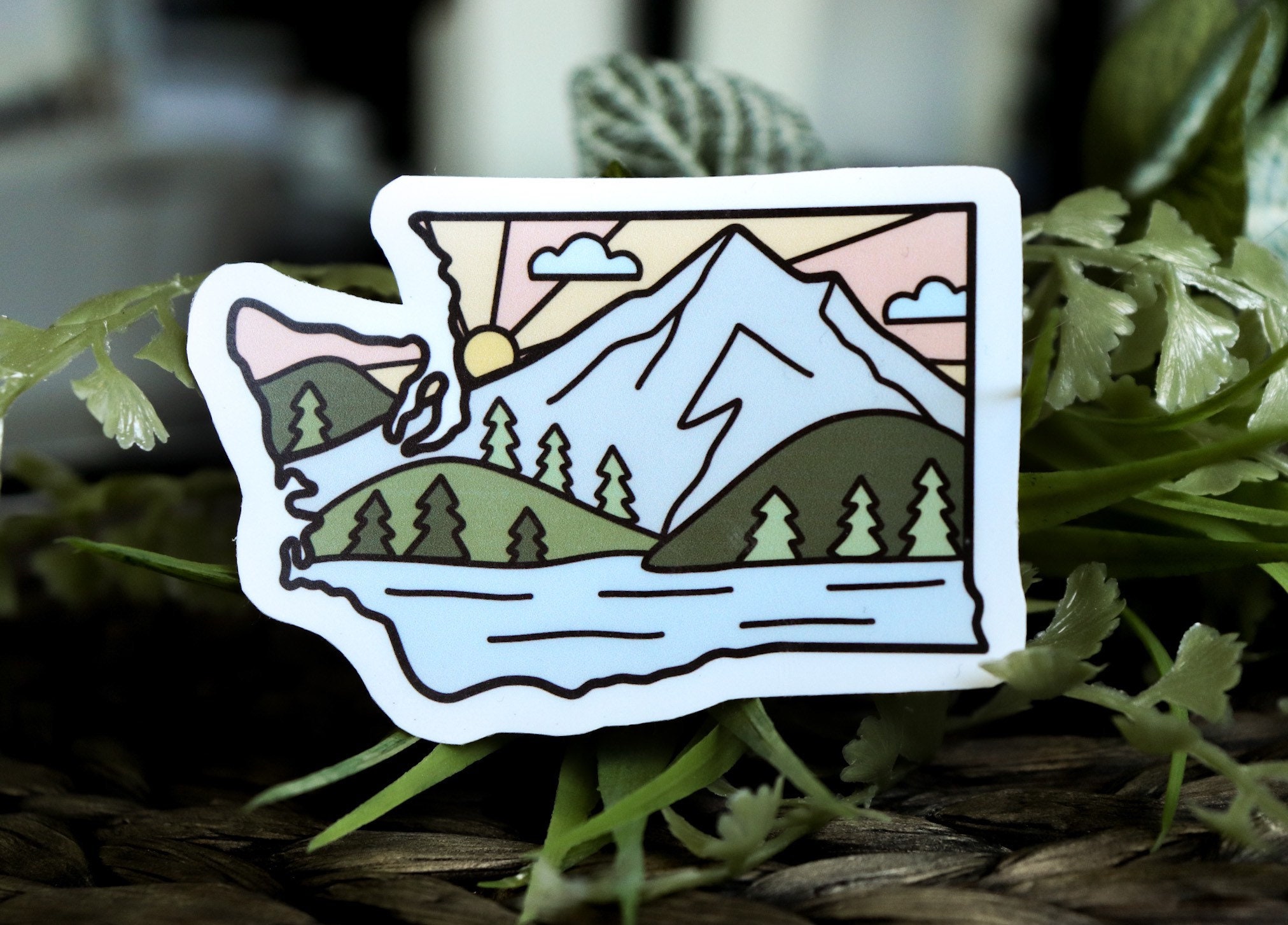 Washington Sticker State Sticker Waterproof Sticker - Etsy