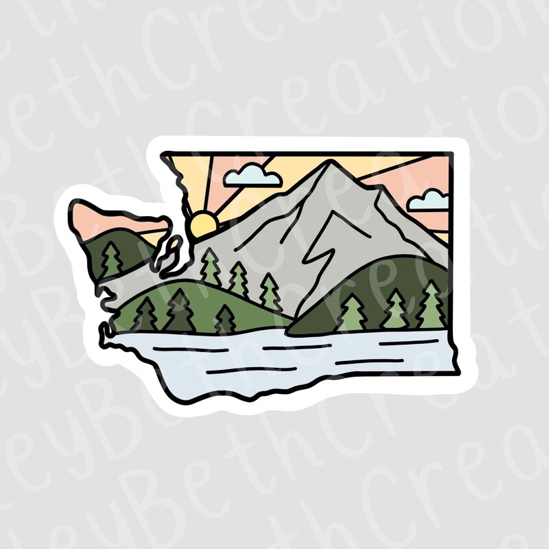 Washington State Stickers - Etsy