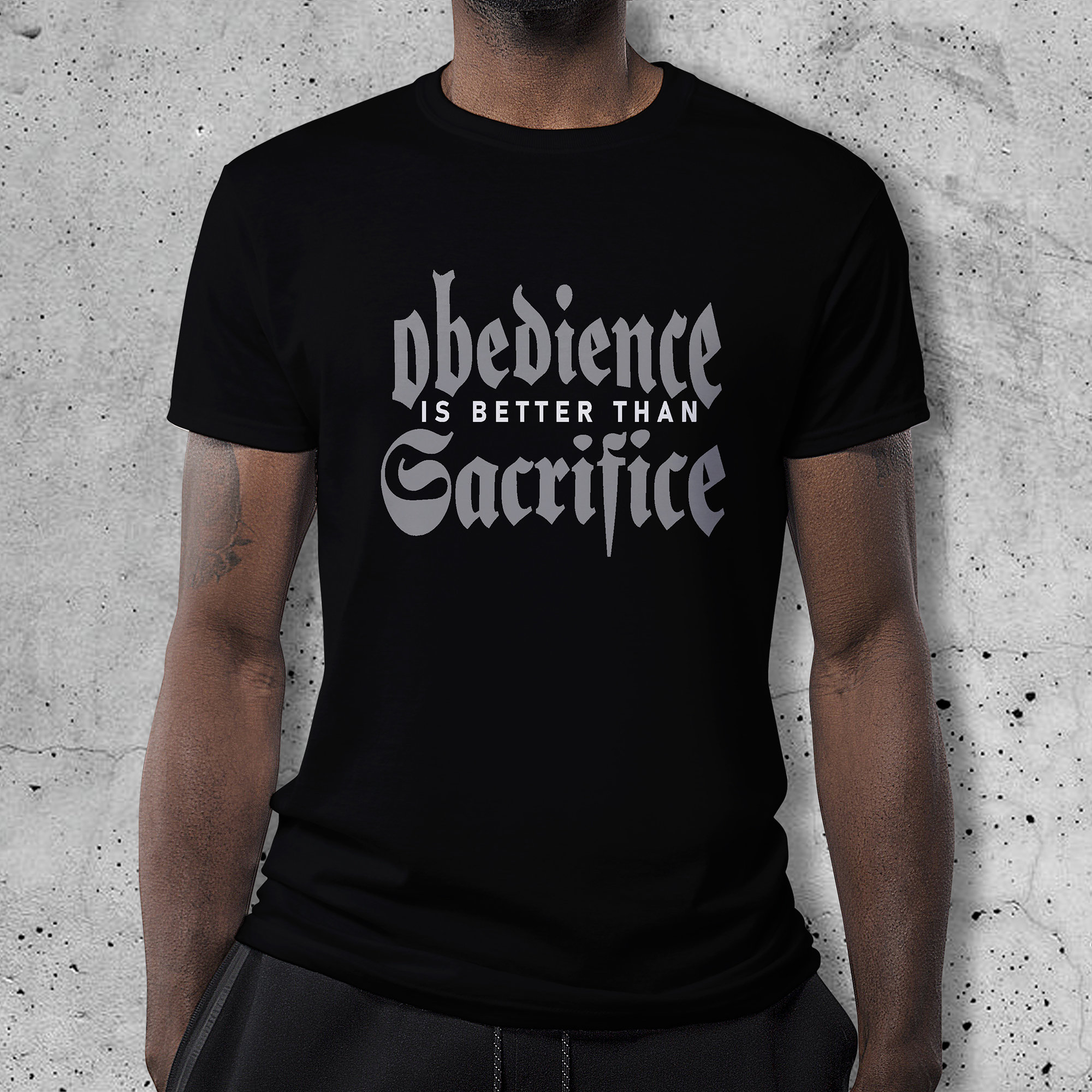 Christian T Shirt - Obedience is Better Than Sacrifice - Scripture - 1 ...