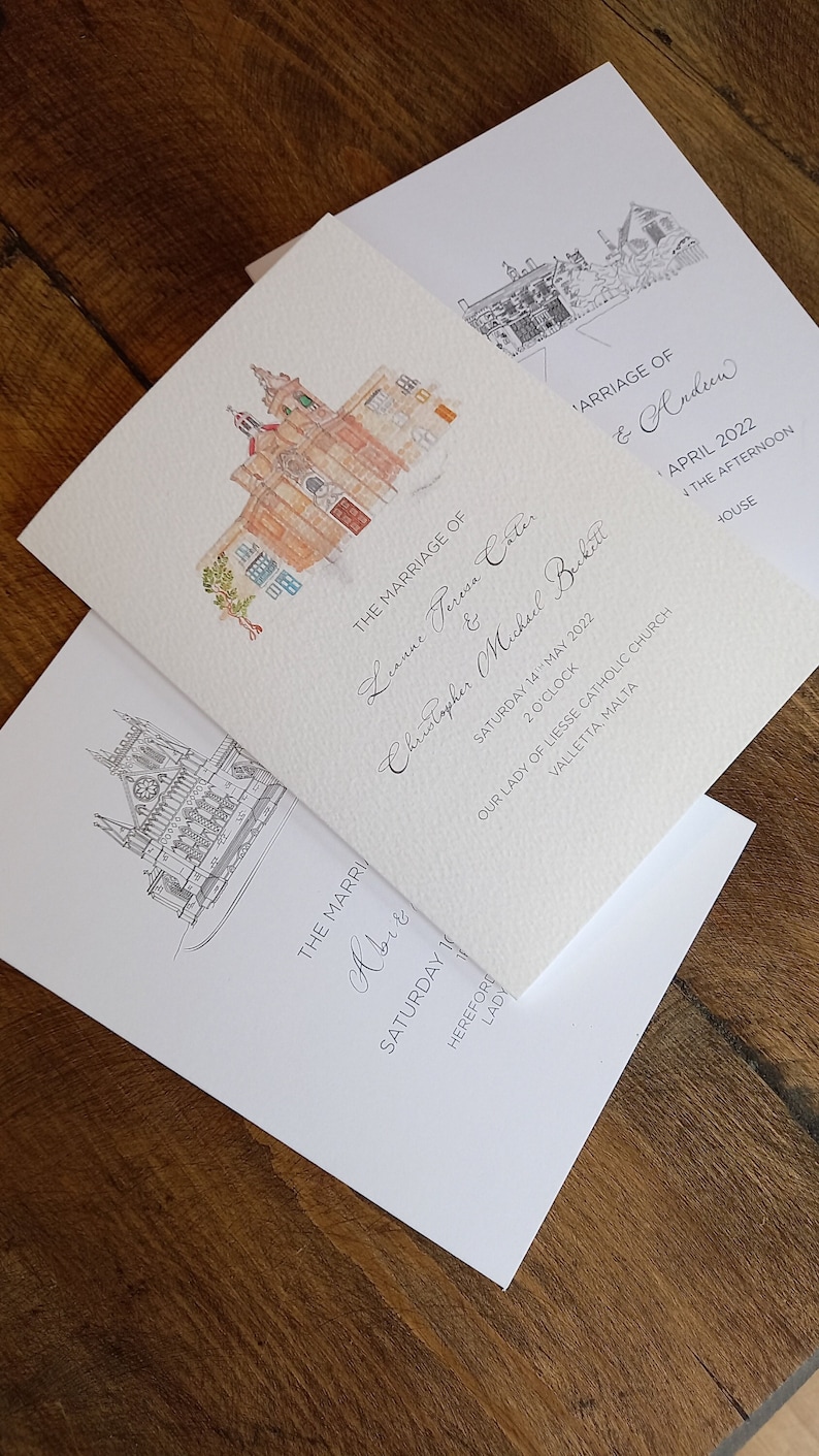 Wedding Order of Service With Bespoke Illustration Tri-fold Booklet - Etsy