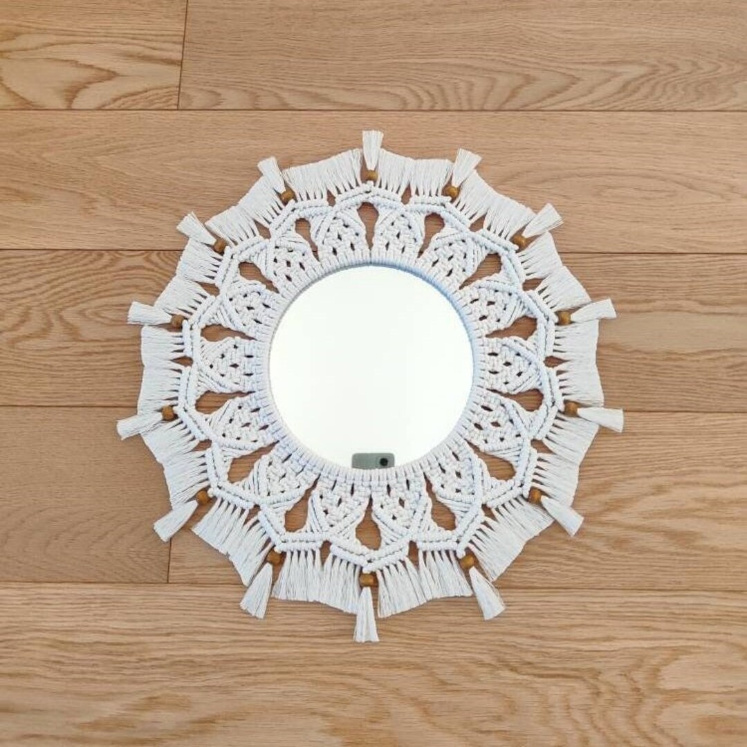Mandala Wall Mirror, Small Mirror Frame, Handmade Tapestry Mirror, Art ...