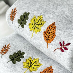 Autumn Leaves Embroidered Sweatshirt - Cute Autumn Fall Sweater, Autumn ...
