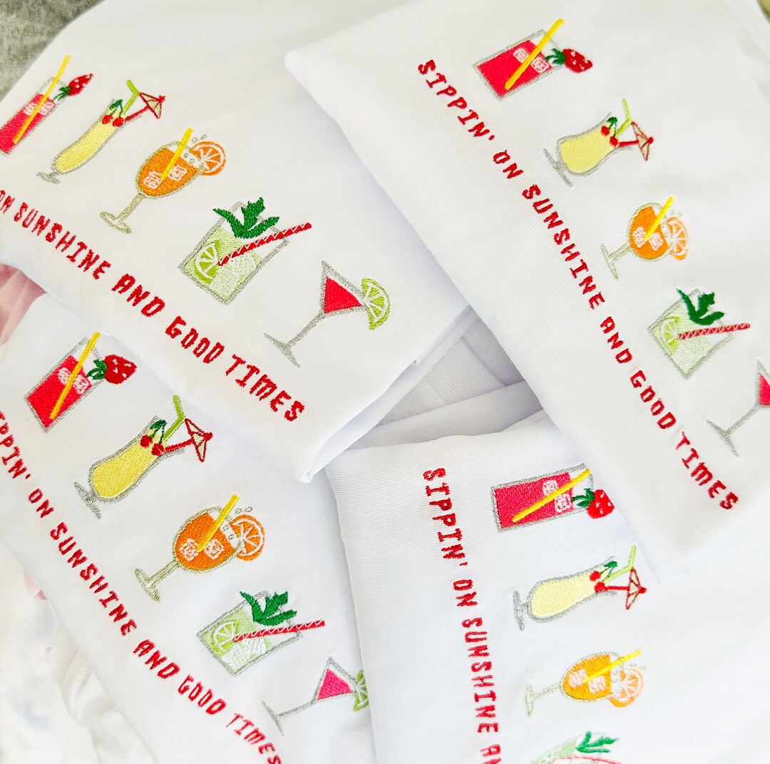 Embroidered Summer Cocktails T-shirt - Baby T-shirt Cocktail Top ...