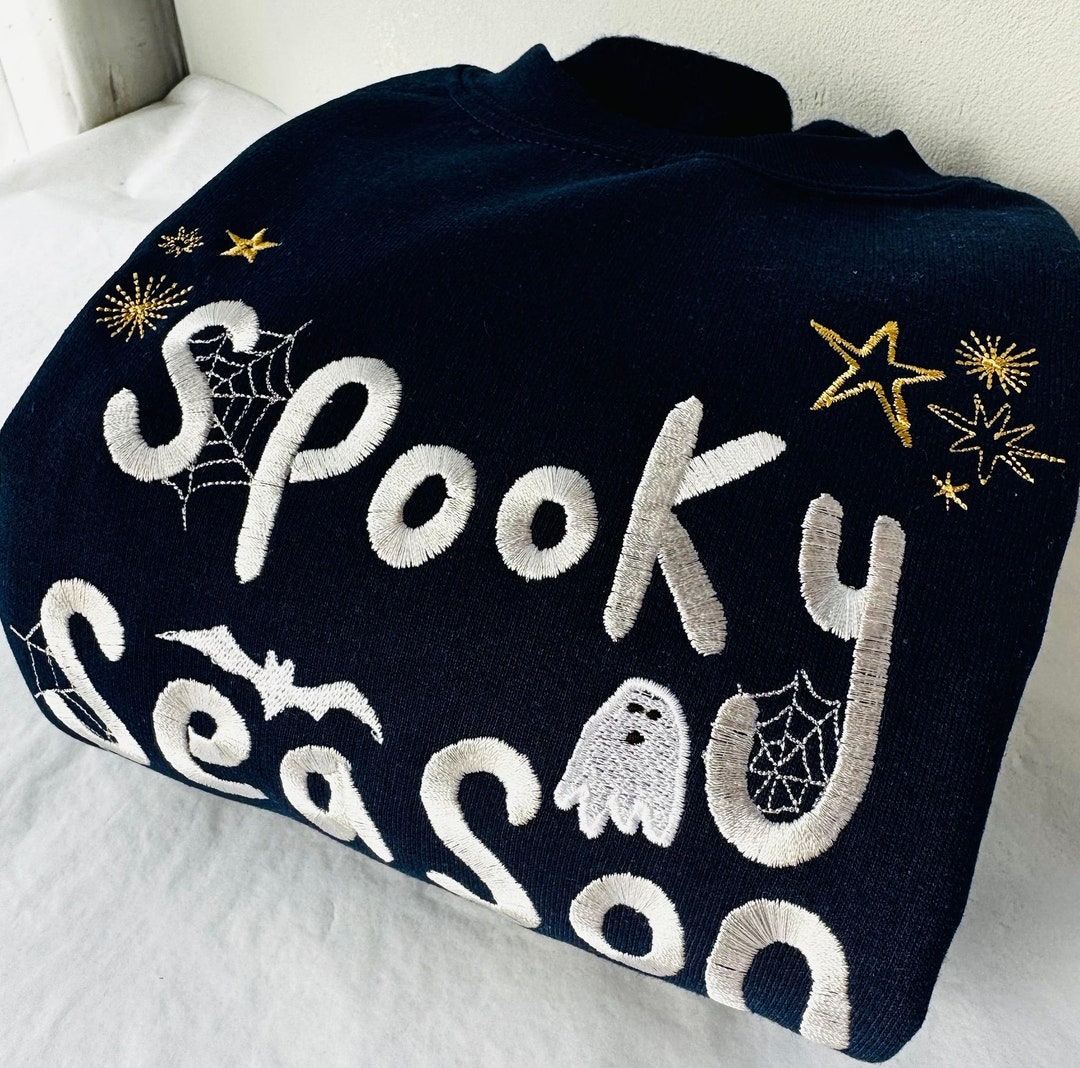 Spooky Season Embroidered Sweatshirt - Cute Autumn Sweater, Sweatshirt ...