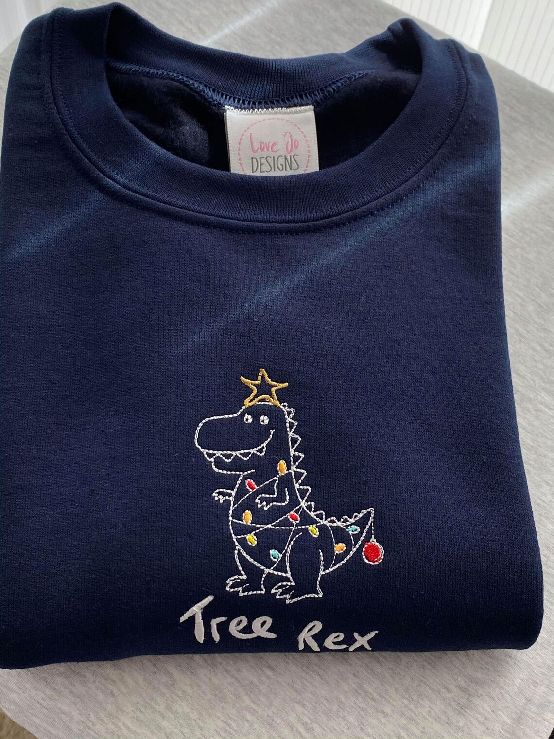 Tree Rex Christmas Jumper Embroidered Sweater Cute - Etsy UK