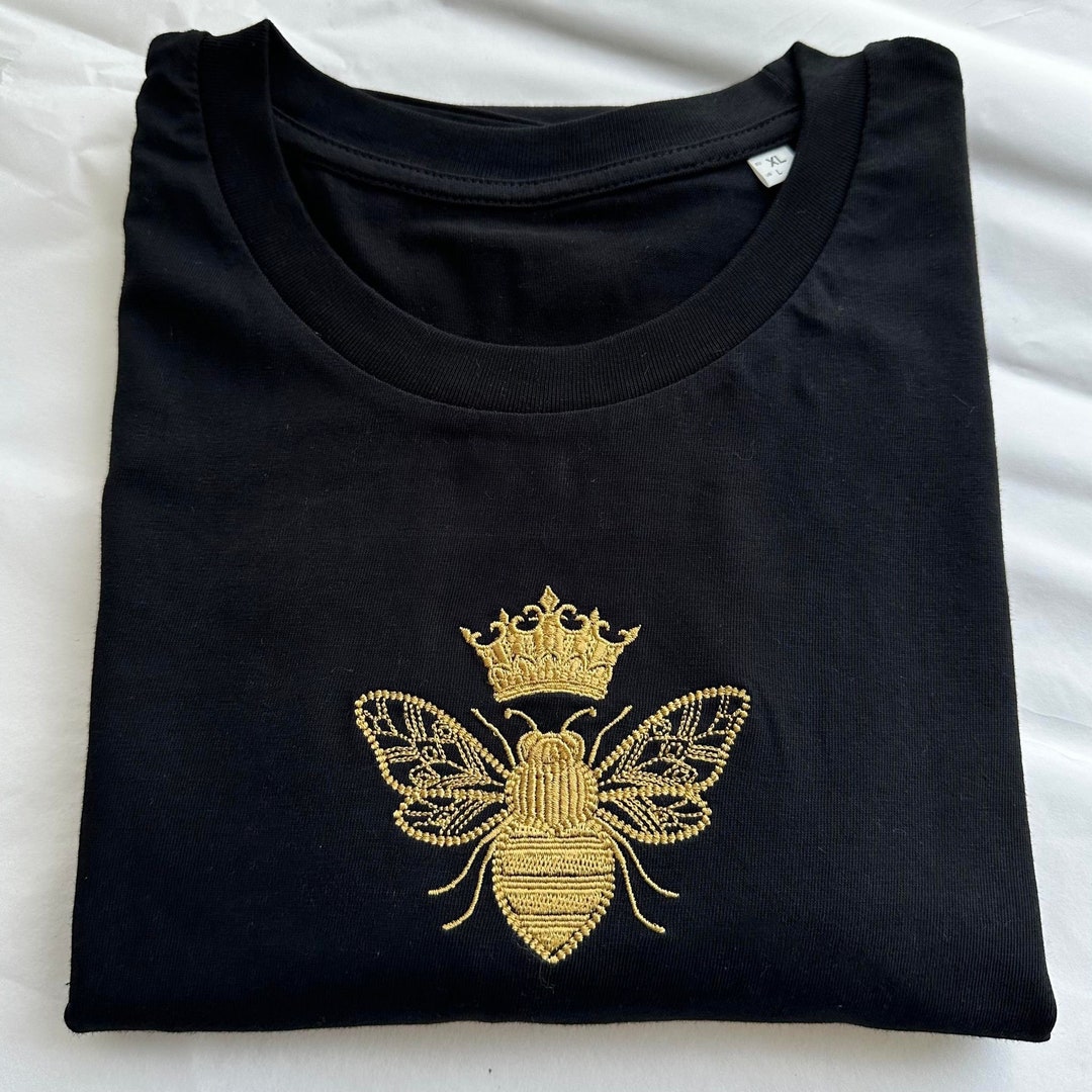 Embroidered Queen Bee T-shirt - Etsy