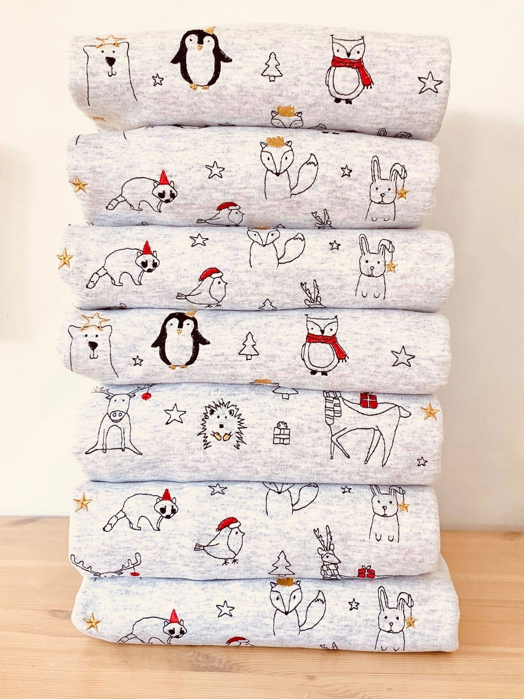 Embroidered Christmas Jumper - Cute Hand Drawn Festive Animals - Etsy UK