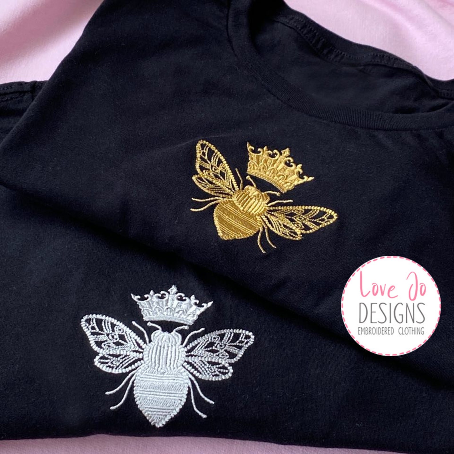 Embroidered Queen Bee T-shirt - Etsy