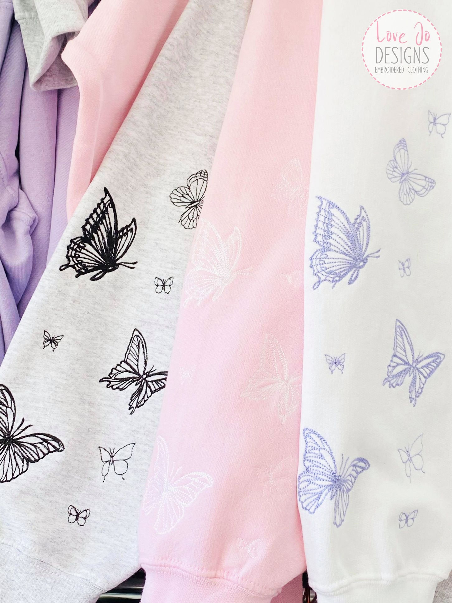 LOTS OF BUTTERFLIES embroidered Sweater Super Cute & Unique - Etsy