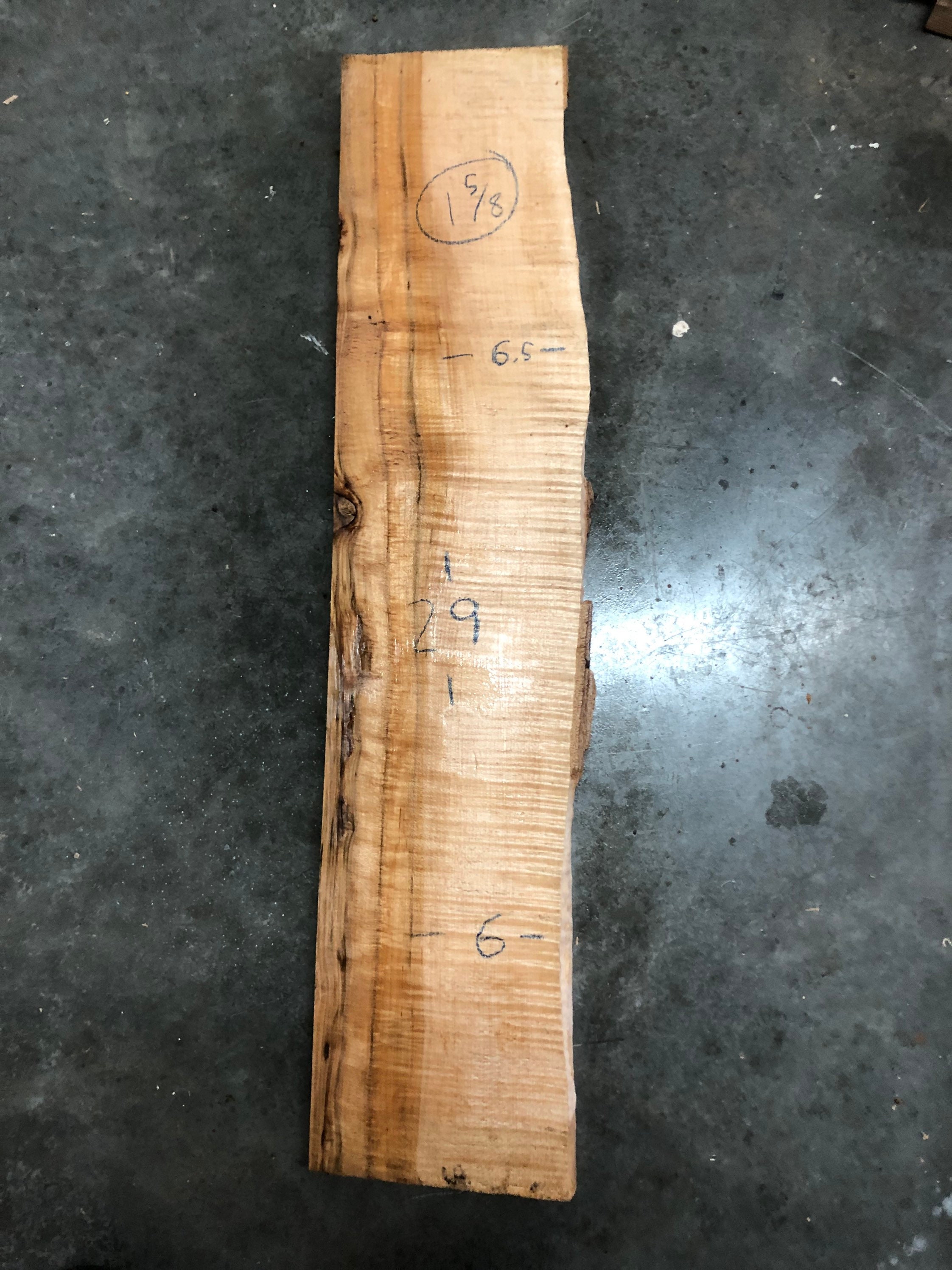 Curly Maple Live Edge Slab - Etsy