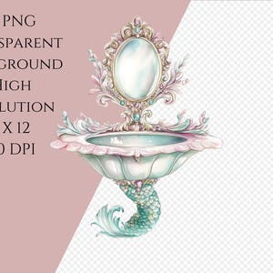 Enchanted Tides Clipart Bundle Mermaid, Siren, & Ocean Elements for ...