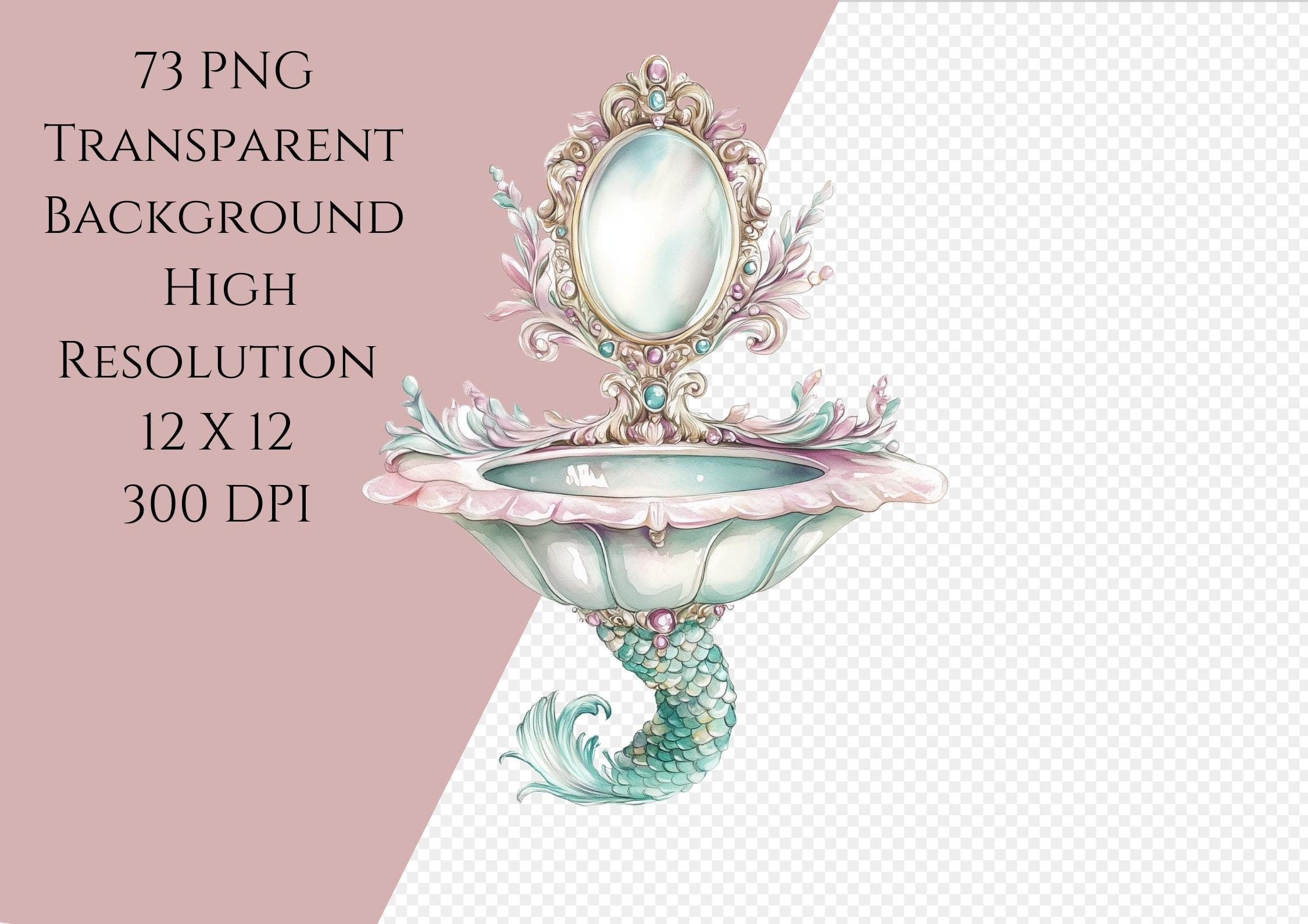 Enchanted Tides Clipart Bundle Mermaid, Siren, & Ocean Elements for ...