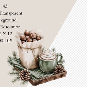 Christmas Tree Farm Clipart Winter Planner Clipart, Watercolor ...