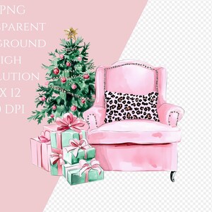 Preppy Christmas Clipart Winter Planner Clipart, Watercolor White Blush ...